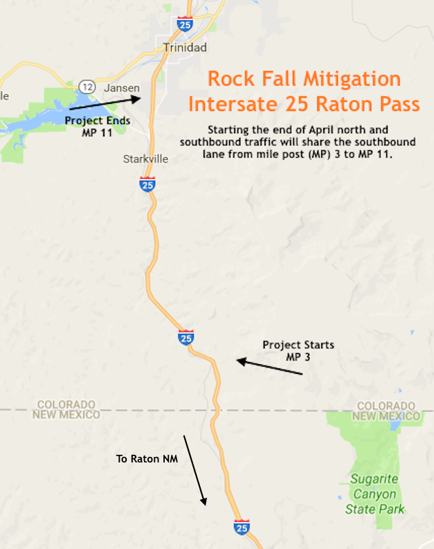Rockfall mitigation I-25 Raton Pass — Colorado Department of Transportation