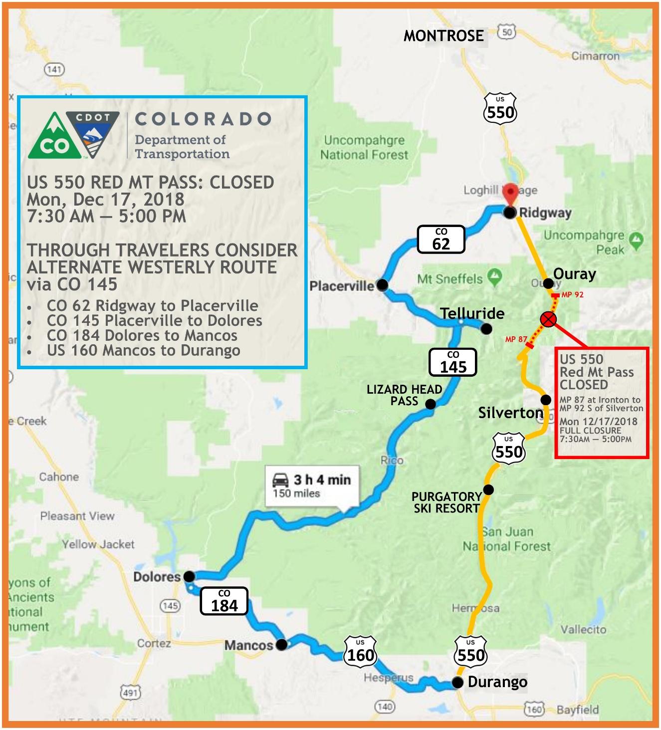 US 550 Red Mountain Pass Electrical Work — Colorado Department of ...