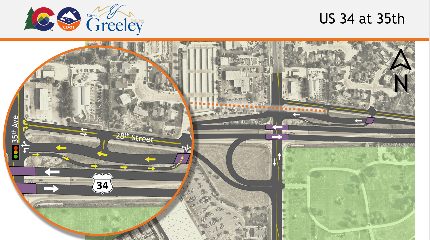 US 34 at 35th Avenue in Greeley signal improvements at 28th Street ...