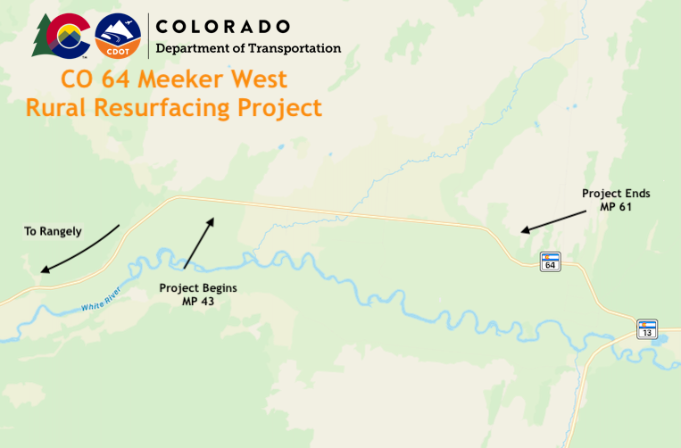 CO 64 meeker west rural resurfacing project map — Colorado Department ...