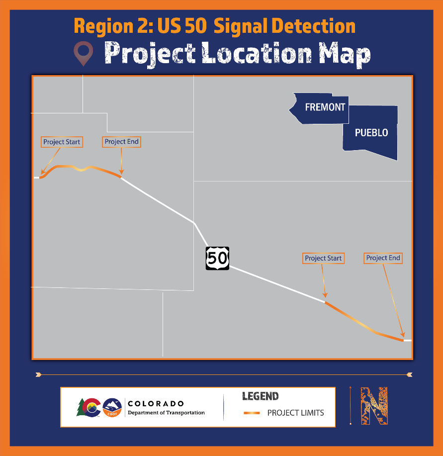 Region 2 US 50 Signal Detection project location map — Colorado ...
