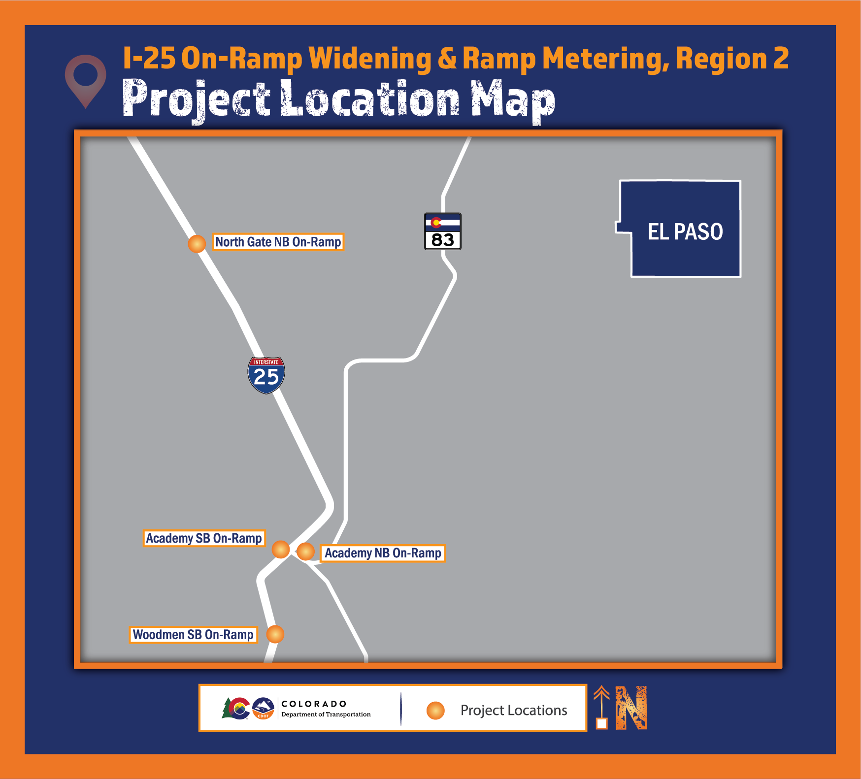 Ramp metering project map on I-25 in Colorado Springs — Colorado ...