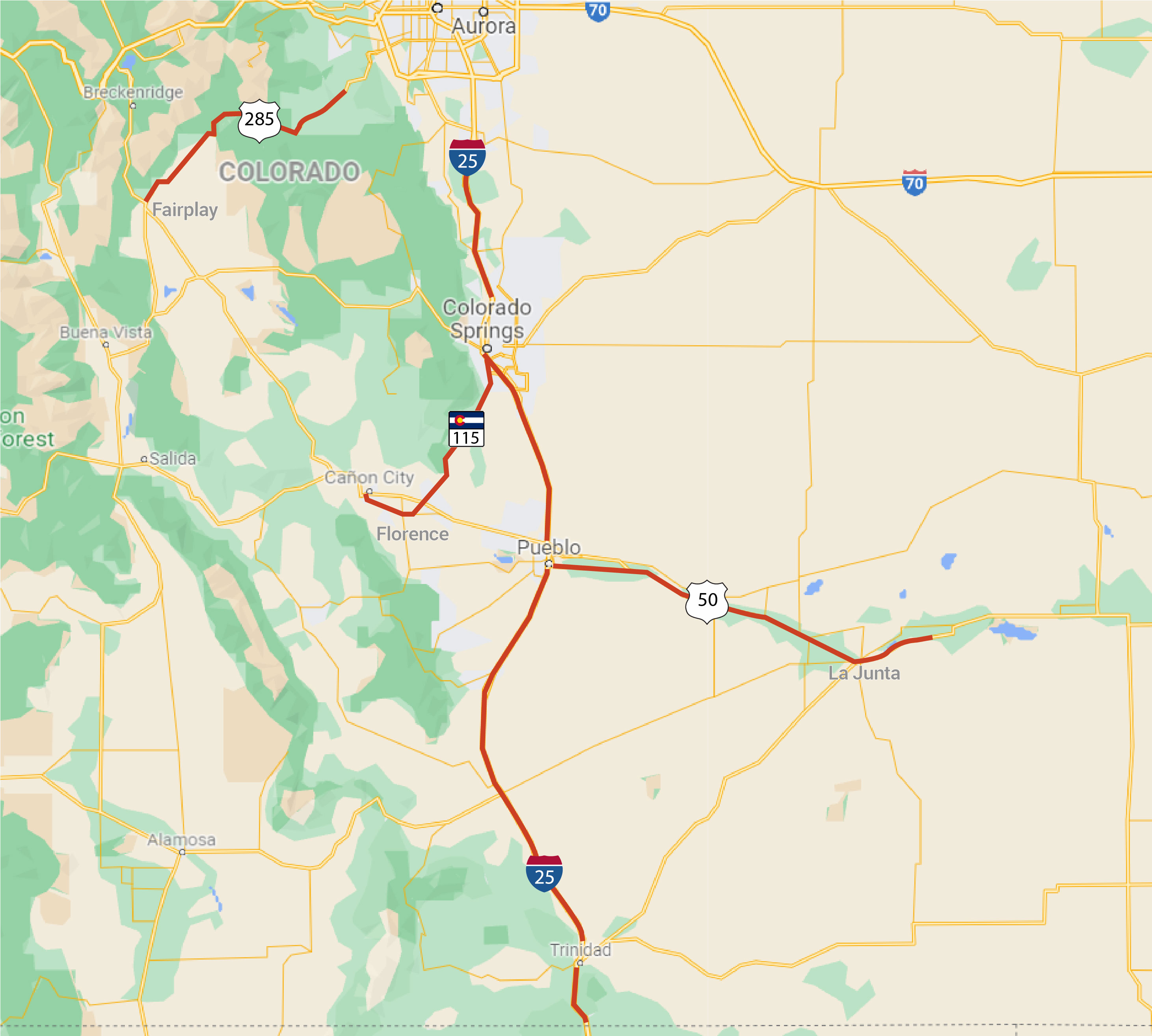 Southeastern Colorado Striping project map — Colorado Department of ...