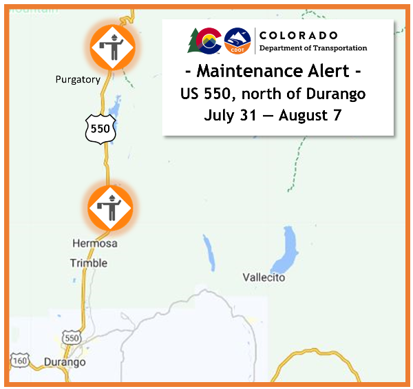 US 550 Maintenance Map.png — Colorado Department of Transportation