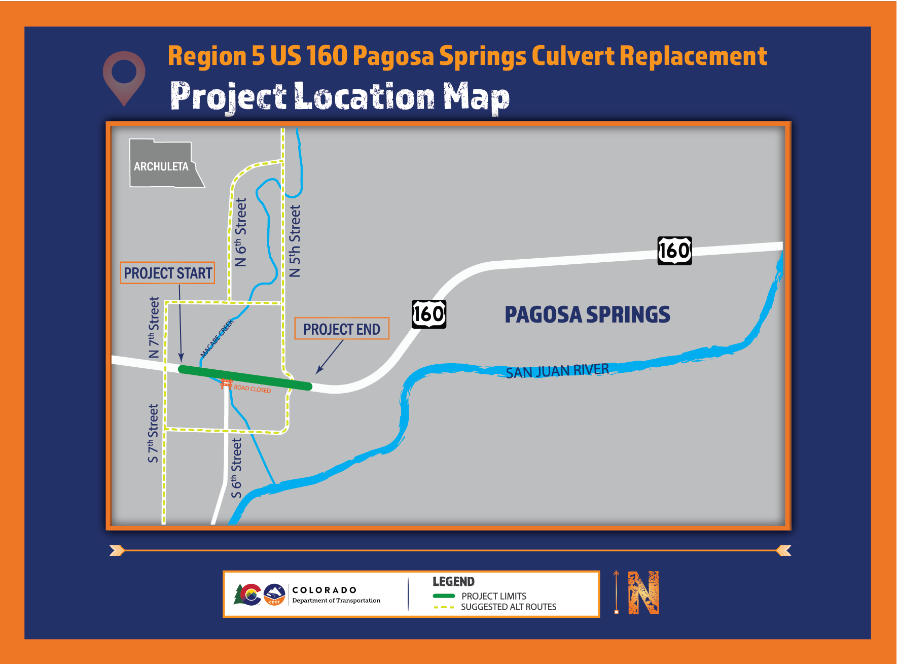 Region 5 US 160 Pagosa Springs Culvert Replacement project map.png ...