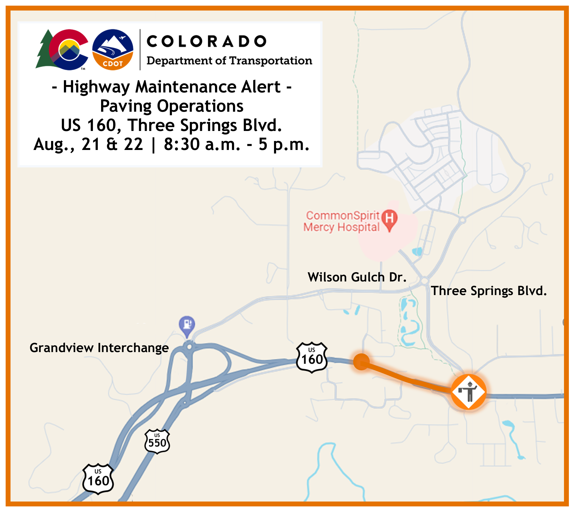 US 160 Three Springs Boulevard Paving Operations Map.png — Colorado ...
