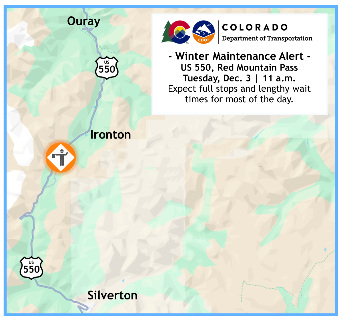US 550 Red Mountain Pass between Ouray and Silverton winter maintenance ...