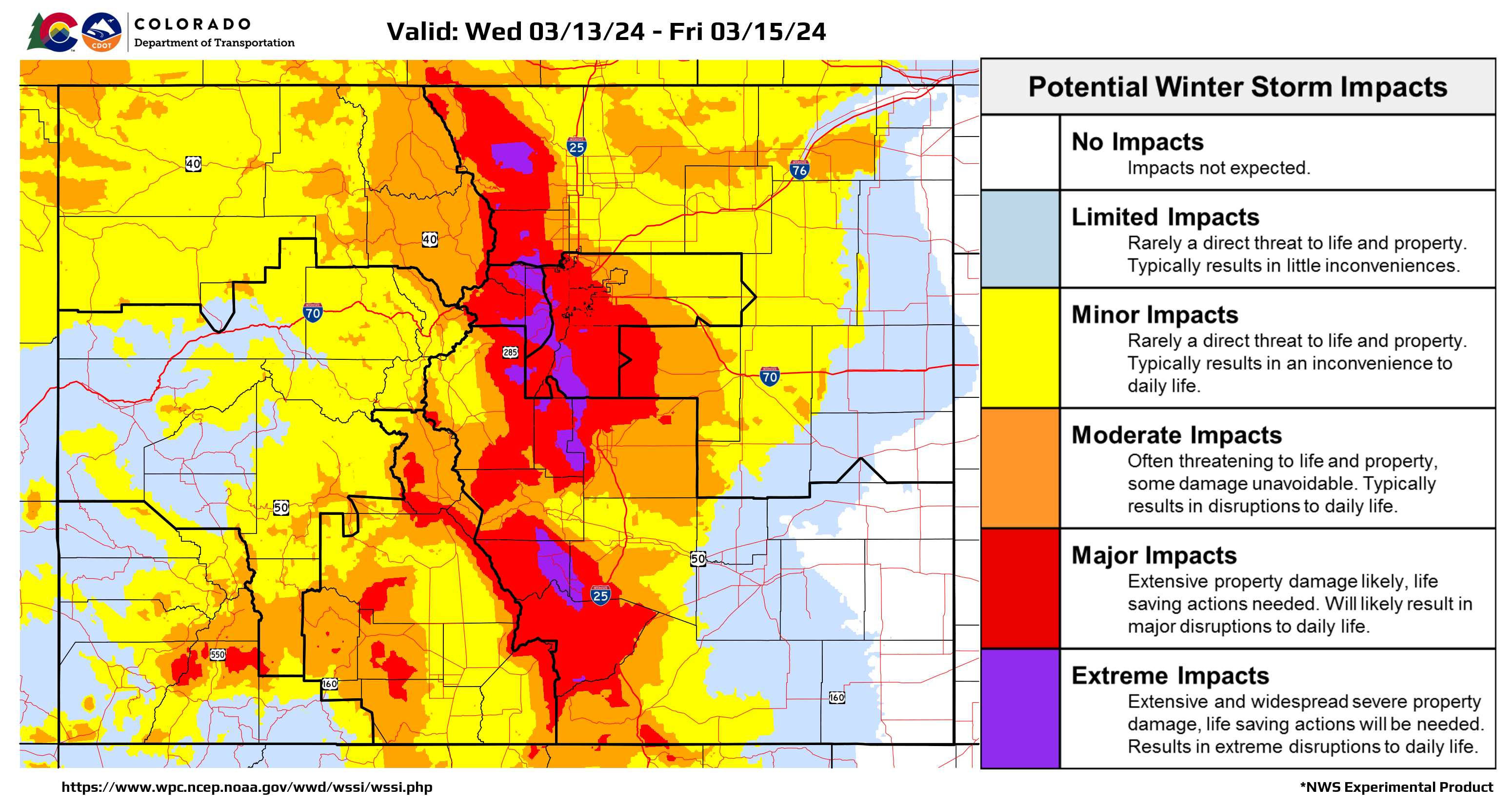 National Weather Service graphic of potential winter storm impacts for ...