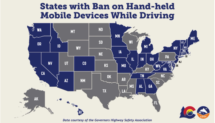 States with Ban on Hand-held Mobile Devices while Driving.png ...
