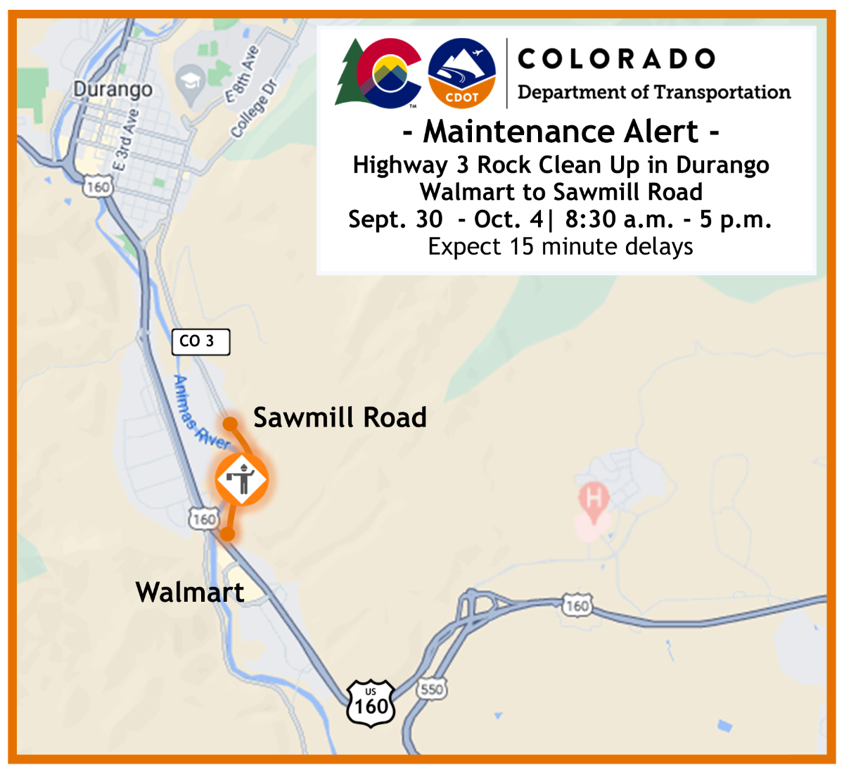 CO 3 rock clean up operations between Walmart and Sawmill Road project ...