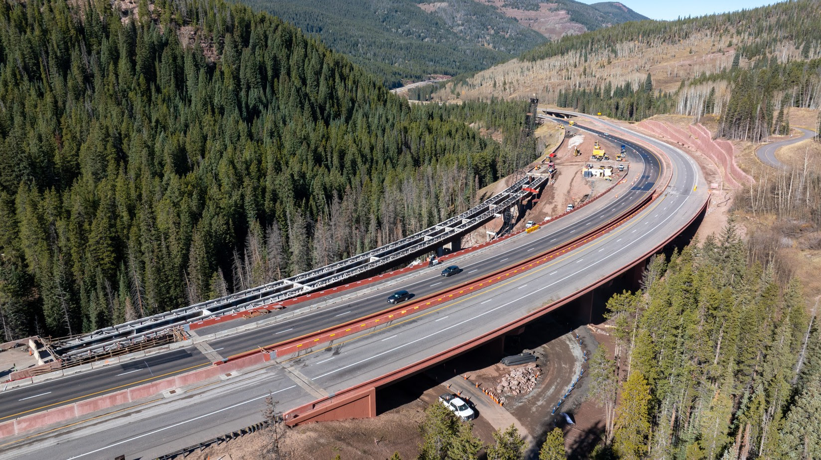 Aerial view of highway bridges along I-70 West Vail Pass..jpg ...