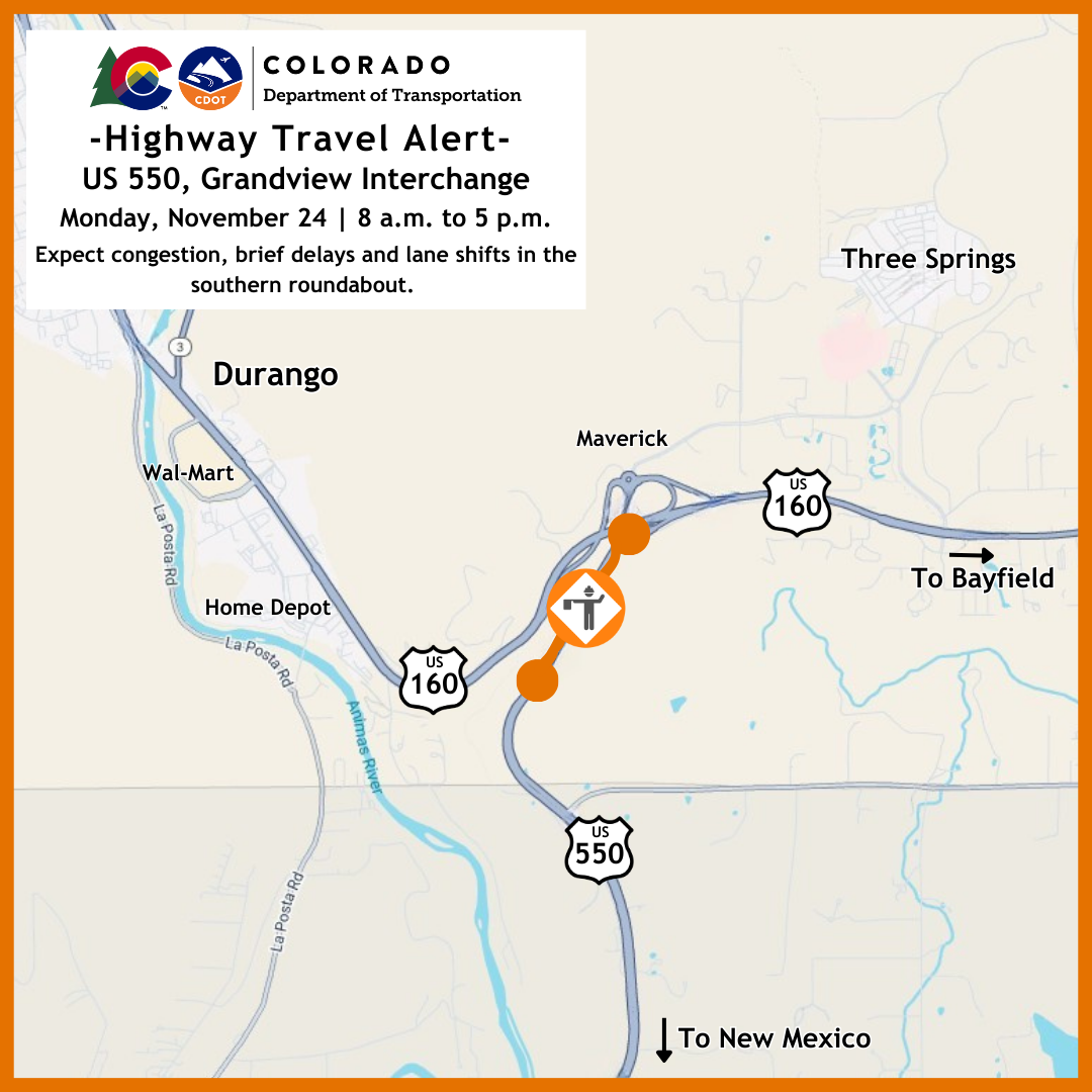 Map of lane closures US 550 - US 160 Grandview Interchange.png ...