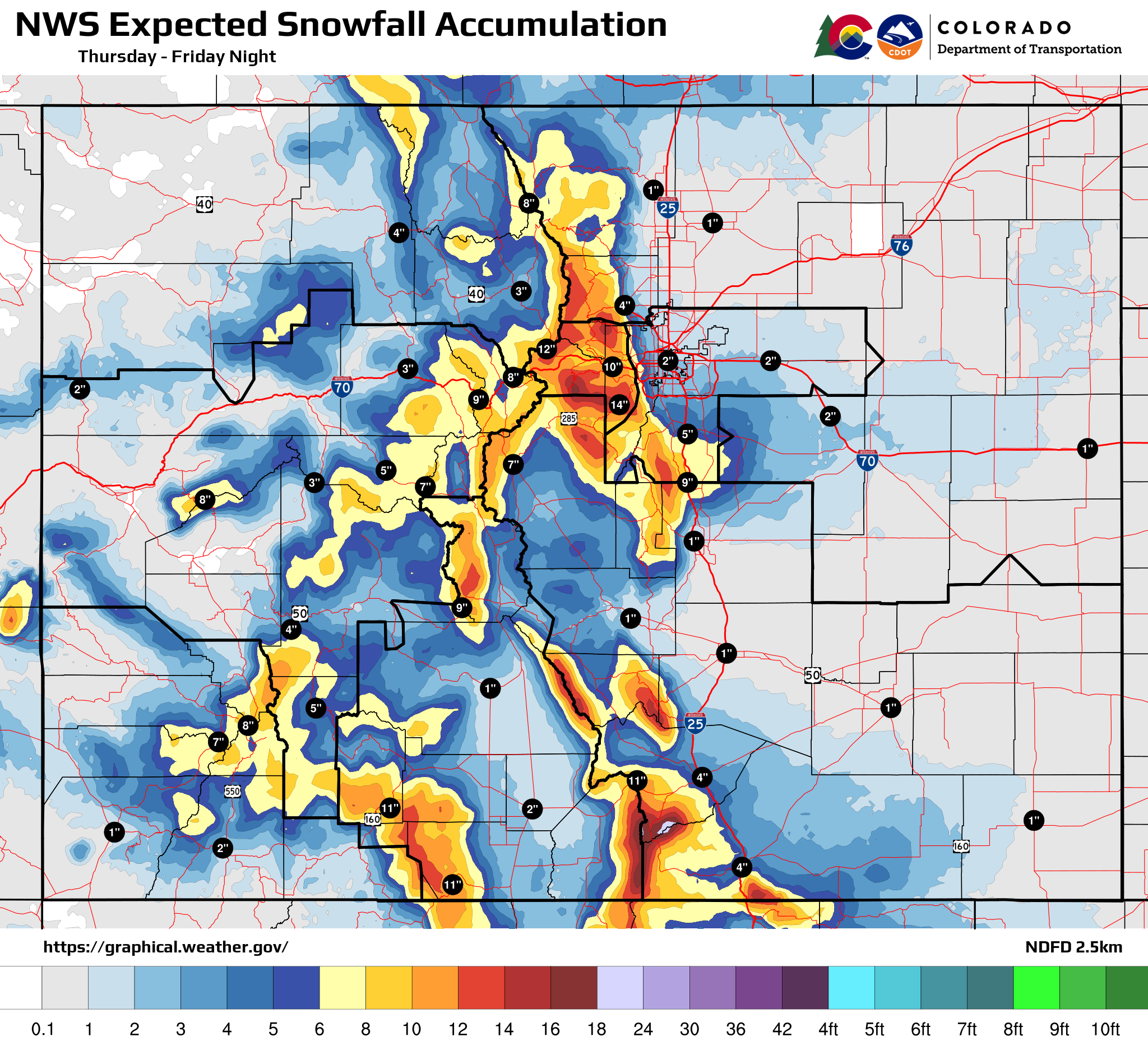 National Weather Service Expected Snowfall Accumulation 04042025 to ...