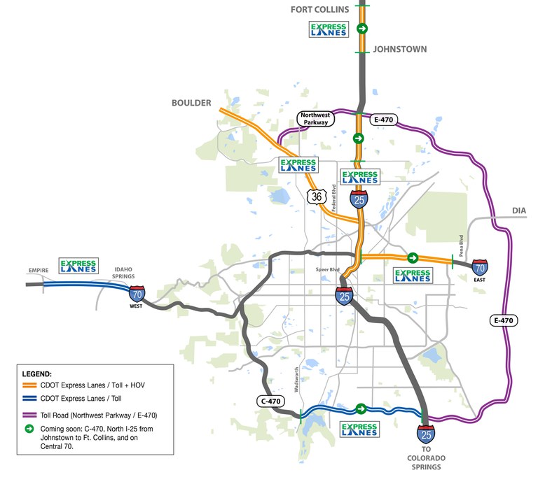 HOV3 Express Lanes Map — Colorado Department of Transportation