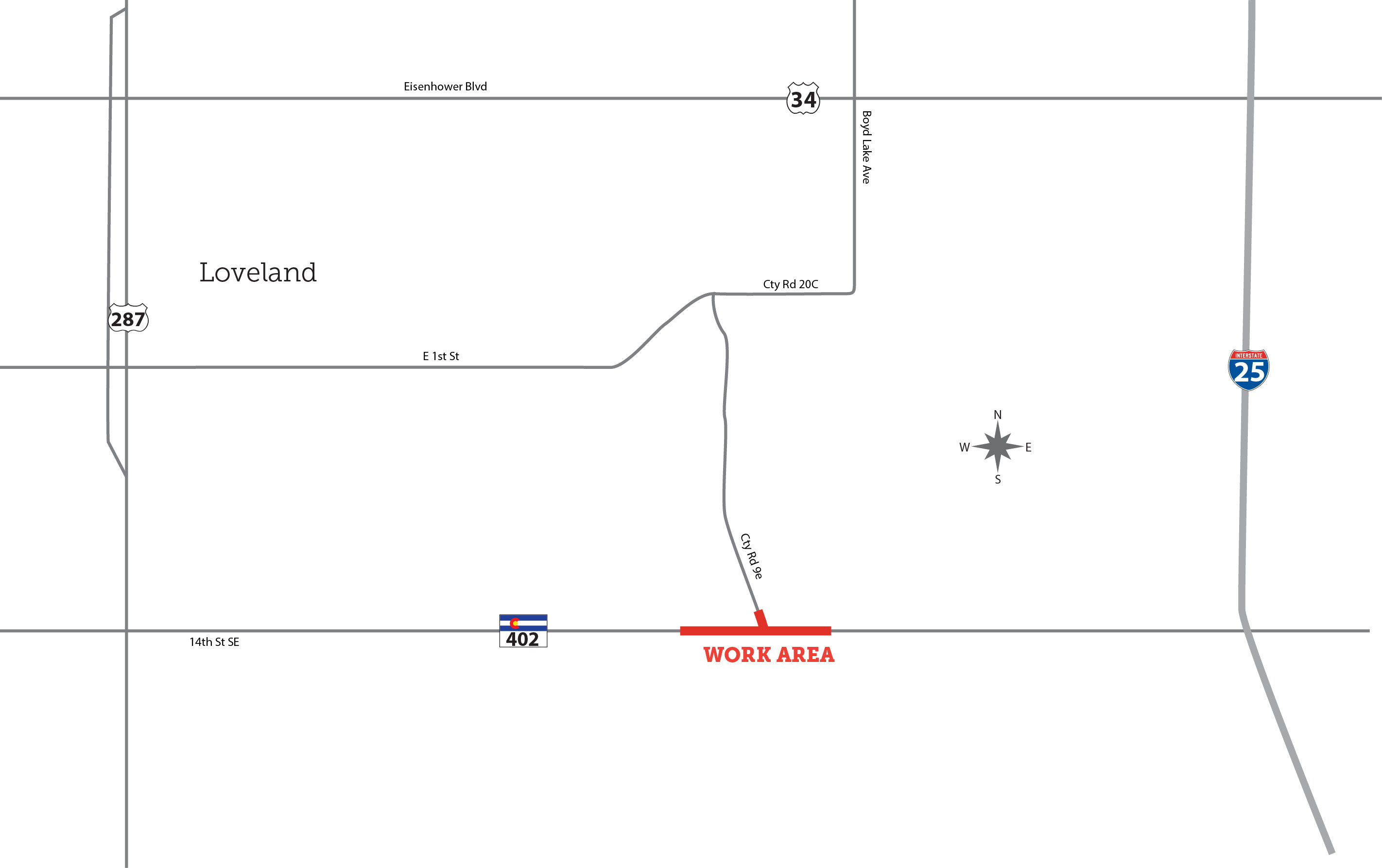 Map of work area — Colorado Department of Transportation