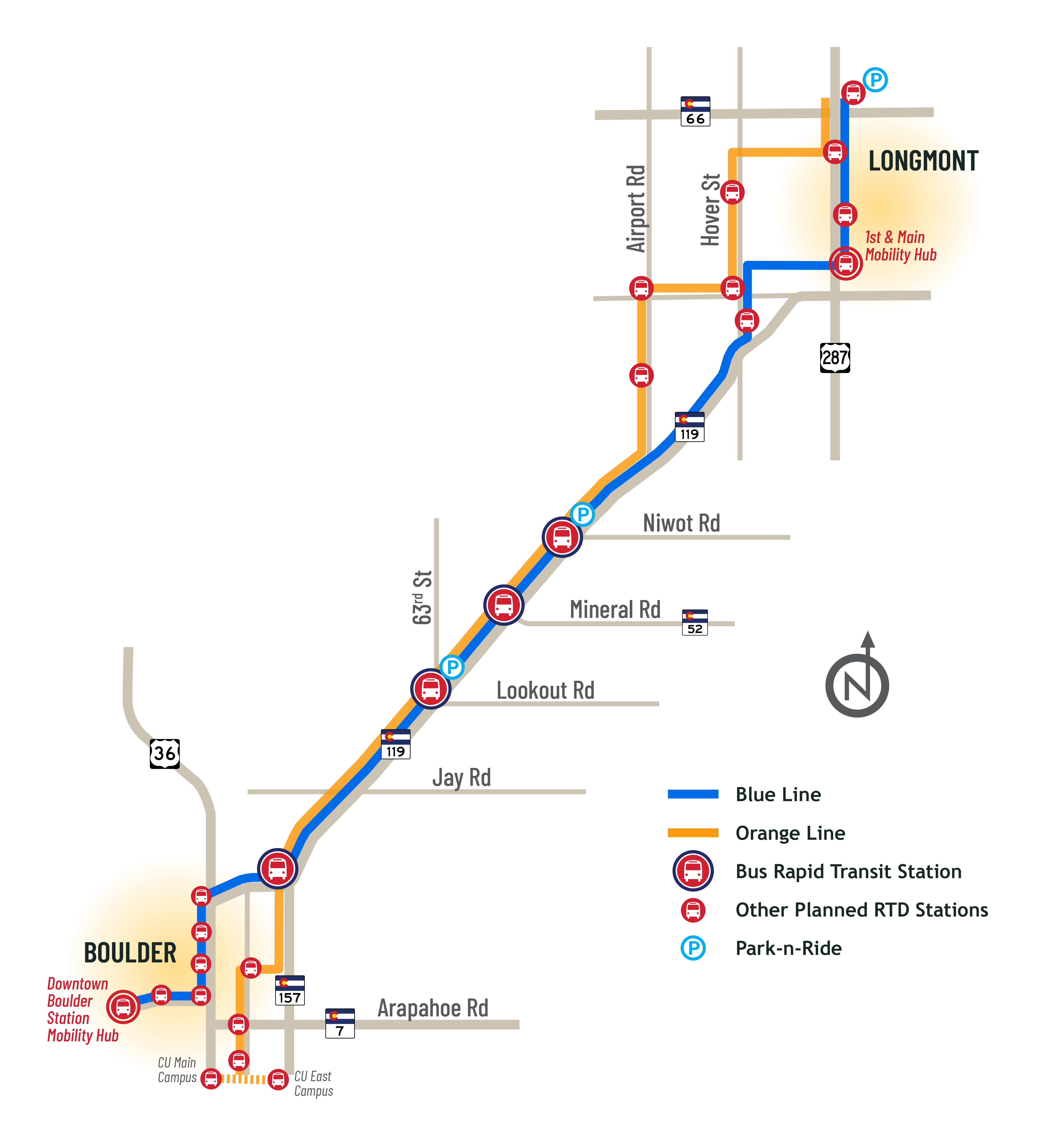 CO 119 Bus Rapid Transit Map.png — Colorado Department of Transportation