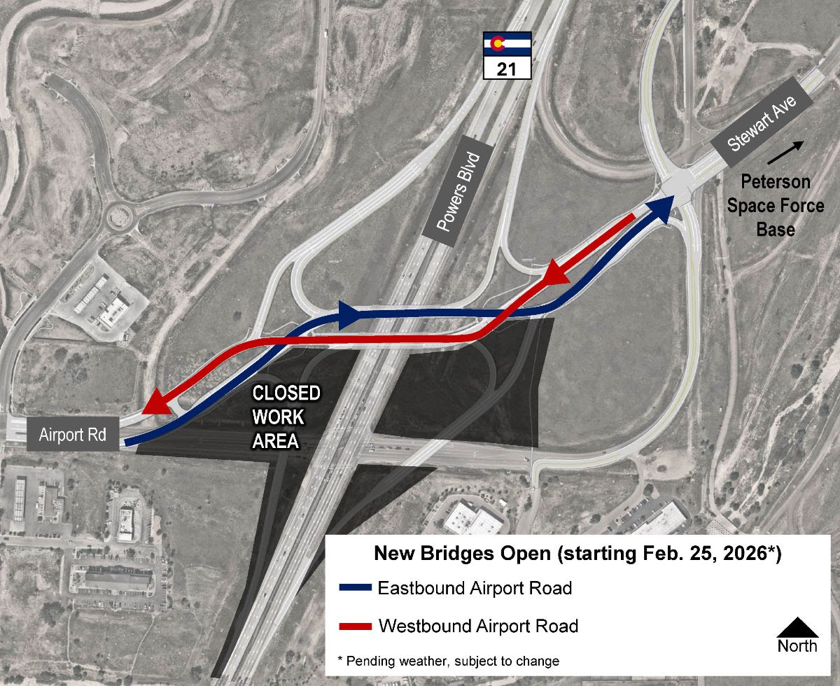 CO 21 & Airport Road Interchange - Map of Airport Road travel patterns ...