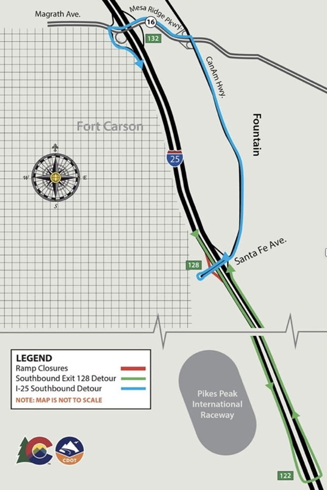 Detour map southbound I-25 ramps and right lane closures.jpg — Colorado ...