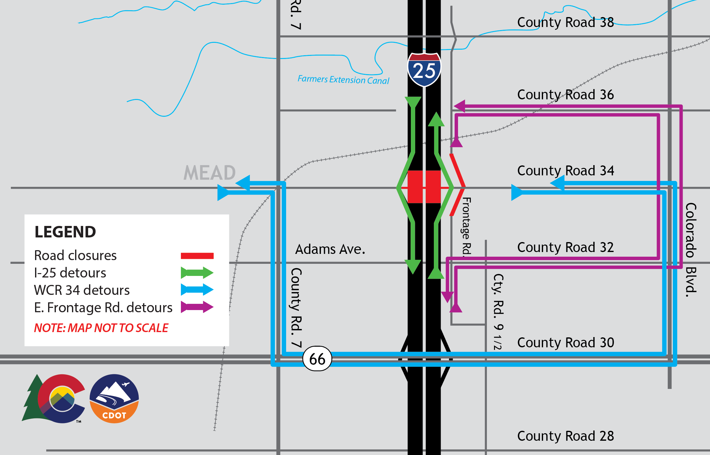 MHT 39 I-25 WCR34 East Frontage Road Map March 2025 — Colorado ...