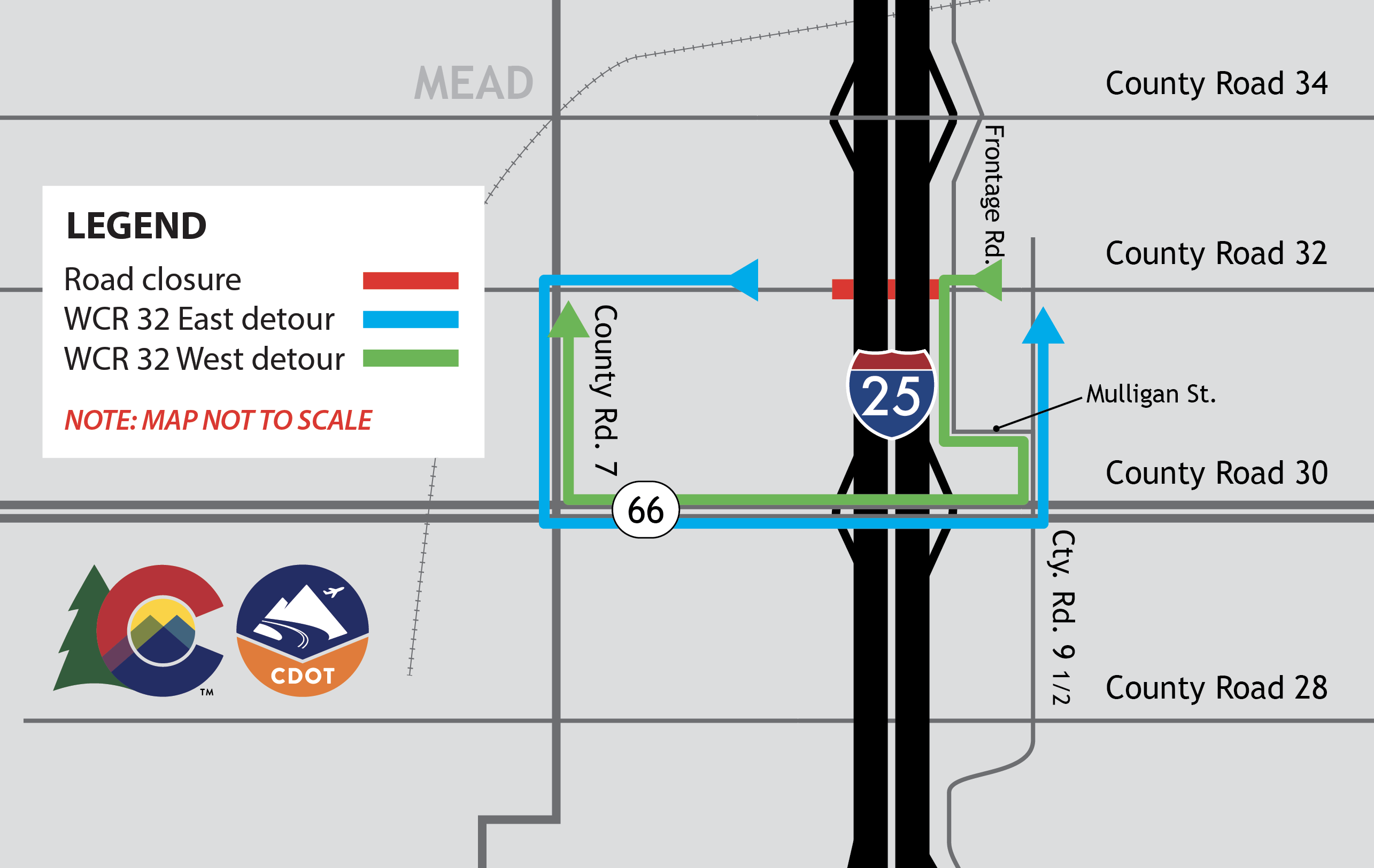 WCR 32 Closure map Jan2025.png — Colorado Department of Transportation