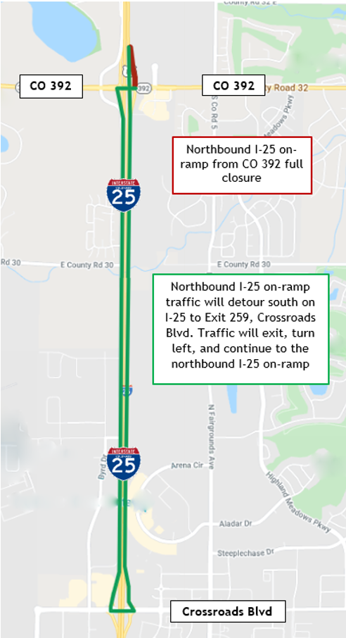 Northbound I-25 on-ramp from CO 392 Detour Map 2.png — Colorado ...