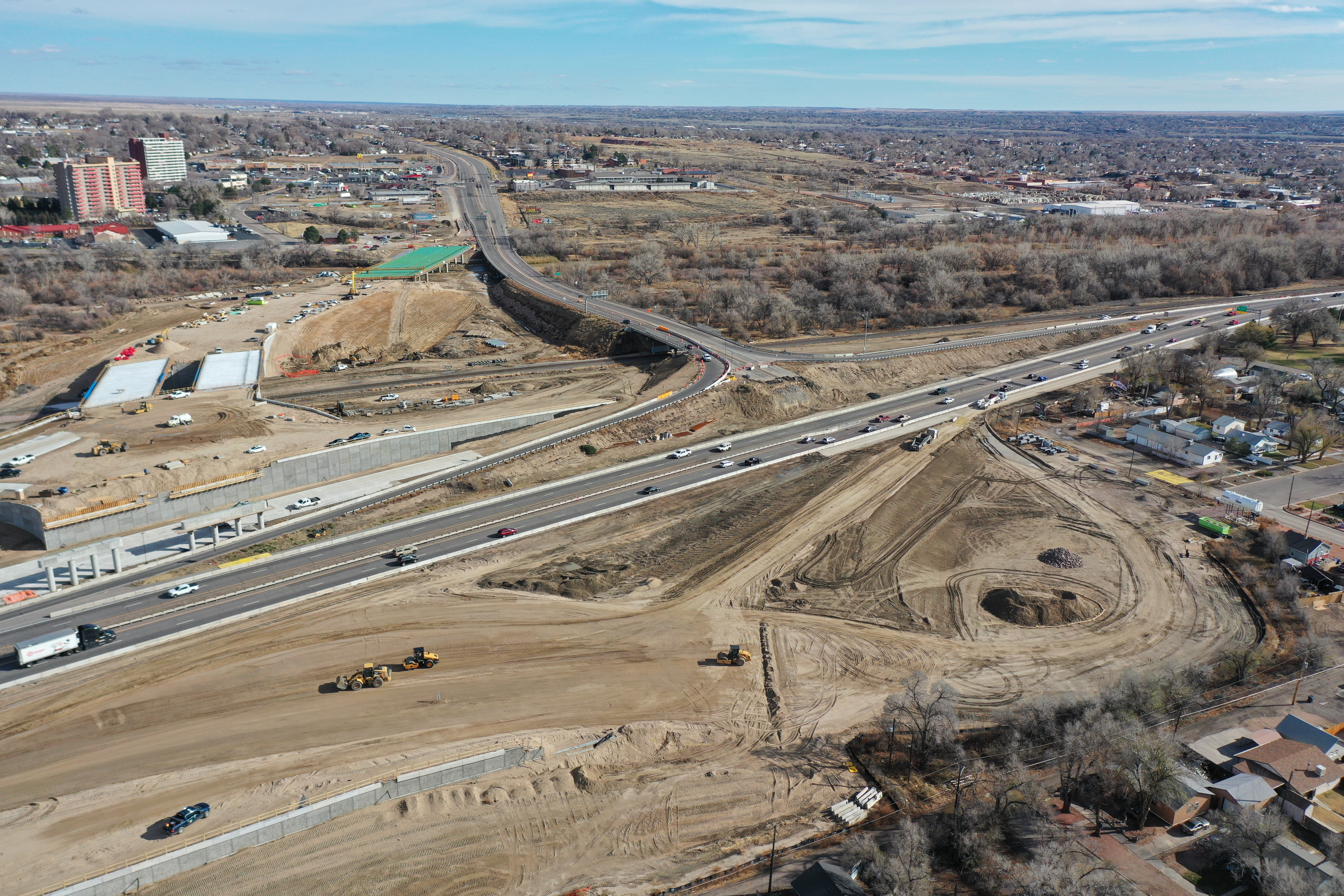 I-25/US 50B Interchange aerial of former US 50B bridge and ramps.jpg ...