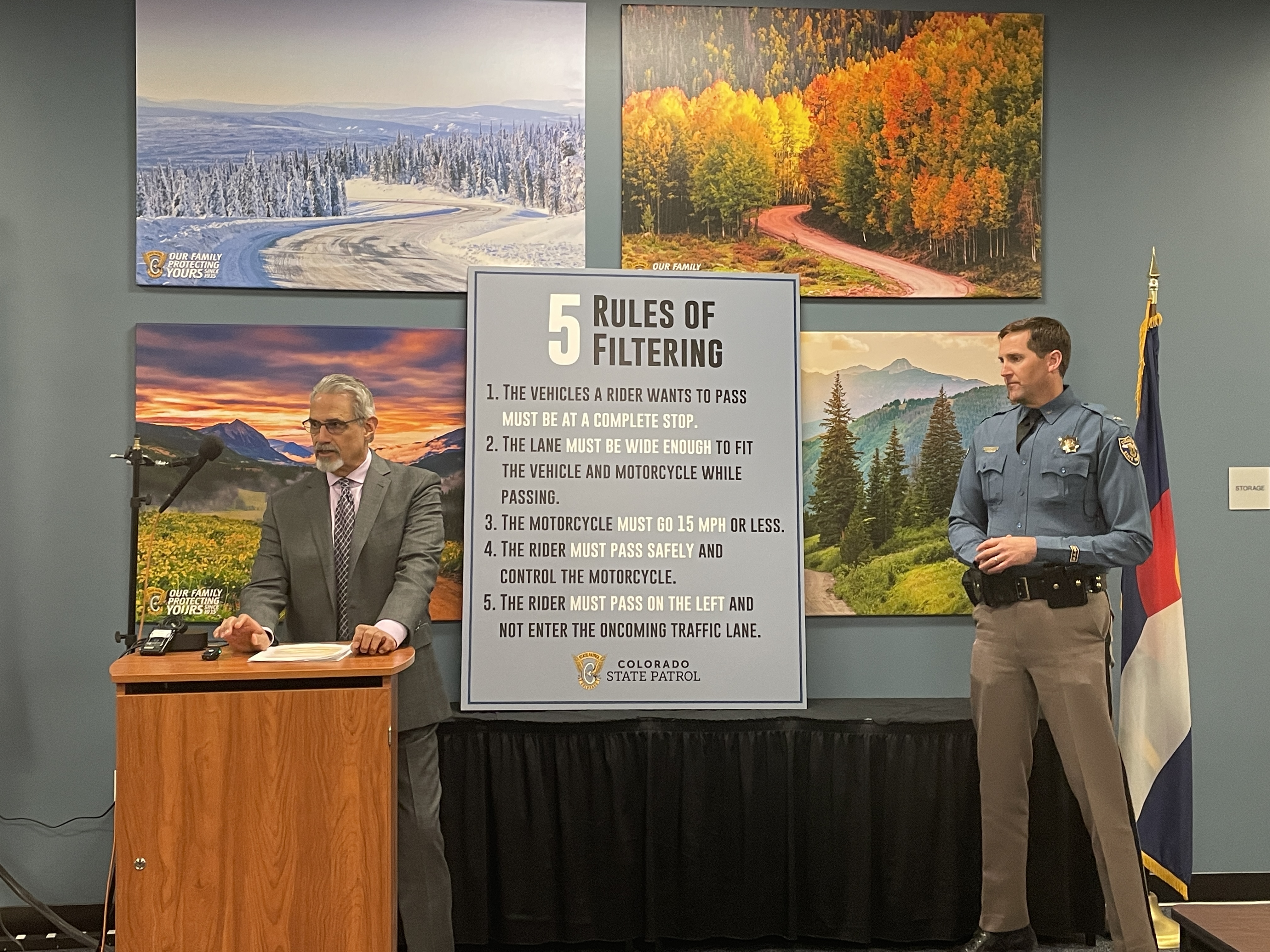 Glenn Davis and Chief Matthew Packard at Motorcycle Lane Filtering ...