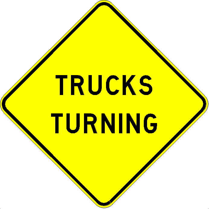W12-56 Trucks Turning GIF — Colorado Department of Transportation